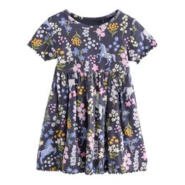 next Kleid M&auml;dchen Gr&ouml;&szlig;e 110 navy / oliv / violettblau / orchidee
