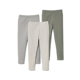Tchibo - 3 Rippleggings - Gr. 86/92 - creme