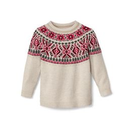 Tchibo - Kinder-Norweger-Strickpullover - Herren - Gr. 110/116 - creme