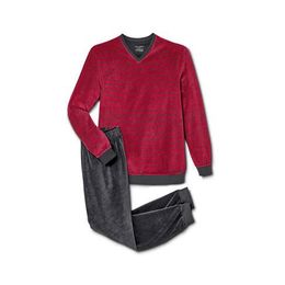 Tchibo - Nicki-Pyjama - Herren - Gr. L - dunkelgrau/gestreift