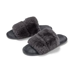 Tchibo - Plüsch-Hausschuh - Damen - Gr. 40-41 - grau