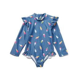 Tchibo - Kinder-Badeanzug mit UV-Schutzfaktor 80 - Mädchen - Gr. 110/116 - blau/print