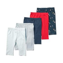 Tchibo - 5 Kinder-3/4-Leggings - Herren - Gr. 98/104 - graublau/print