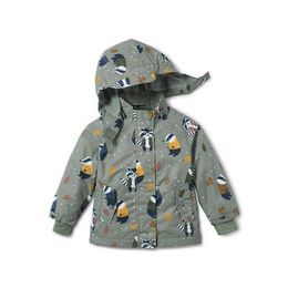 Tchibo - Thermo-Regenjacke mit Dachsprint - Herren - Gr. 98/104 - grau/print