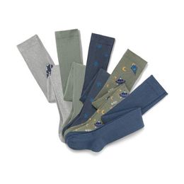 Tchibo - 5 Baumwoll-Strumpfhosen - Herren - Gr. 98/104 - blau/gestreift