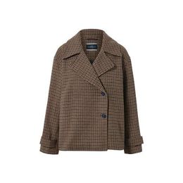 Tchibo - Karierte Jacke mit Wolle - Damen - Gr. 36 - dunkelblau/kariert