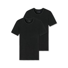 2 Schiesser T-Shirts mit Bio-Baumwolle - Herren - Gr. M/5 - schwarz