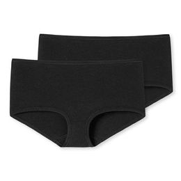 2 Schiesser Shorts mit Bio-Baumwolle - Damen - Gr. 38 - schwarz