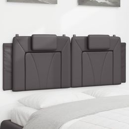 vidaXL Kopfteil-Kissen "Viana" Grau 120 cm Kunstleder
