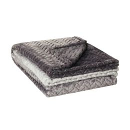 Fleecedecke Zopf Verlauf grau Synthetik Ma&szlig;e (cm): B: 150 Accessoires > Decken > Wohndecken &raquo; Sofa DE