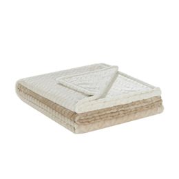 Fleecedecke Zopf Verlauf beige Synthetik Ma&szlig;e (cm): B: 150 Accessoires > Decken > Wohndecken &raquo; Sofa DE