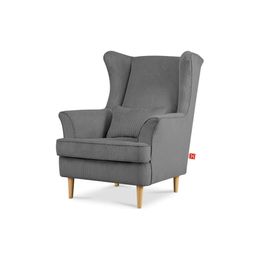 KONSIMO Ohrensessel Stralis grau Ma&szlig;e (cm): B: 82 H: 108 Sessel & Hocker > Sessel nach Material > Stoff Sessel &raquo; Sofa DE