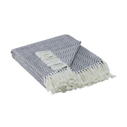 CS Schmal como Jacquard Plaid Zick Zack grau Ma&szlig;e (cm): B: 130 Accessoires > Decken > Plaids &raquo; Sofa DE