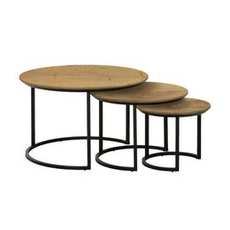 U.N.O uno Couchtisch 3er Set Dover holzfarben Ma&szlig;e (cm): H: 50,5 &Oslash;: 80 Tische > Couchtische > Couchtische nach Material &raquo; Sofa DE