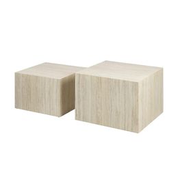 Couchtisch 2er Set Chioggio beige Ma&szlig;e (cm): B: 58 H: 40 Tische > Couchtische > Couchtische nach Material &raquo; Sofa DE