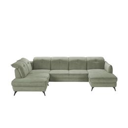 Medium Wohnlandschaft inklusive diverser Funktionen Milan gr&uuml;n Ma&szlig;e (cm): B: 350 H: 90 T: 240.0 Sofas > Sofas nach Material > Stoffsofas &raquo; Sofa DE