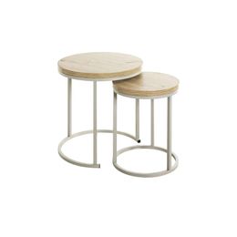 Beistelltisch 2er Set Haiger holzfarben Ma&szlig;e (cm): H: 49 &Oslash;: 45 Tische > Beistelltische > Beistelltische in Holzoptik &raquo; Sofa DE