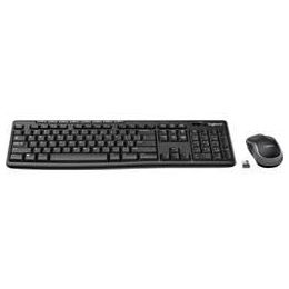 Logitech MK270 Funk Tastatur, Maus-Set Multimediatasten Schweiz, QWERTZ Schwarz