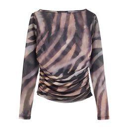 next Shirt Damen Gr&ouml;&szlig;e 4XL pastellorange / schwarz