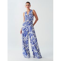 BWLDR Jumpsuit 'Parkes' Damen Gr&ouml;&szlig;e XXL blau / wei&szlig;