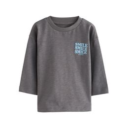 next T-Shirt Jungen Gr&ouml;&szlig;e 86 pastellblau / dunkelgrau