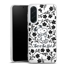 DeinDesign Galaxy A36 5G Handy Silikon H&uuml;lle Case transparent Handyh&uuml;lle Peanuts Flowers Snoopy Silikon Case