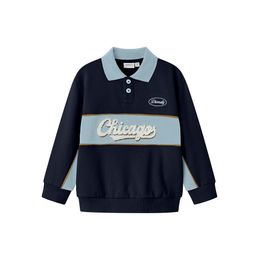 name it Sweatshirt 'NMMLUCAN' Jungen Gr&ouml;&szlig;e 110 marine / hellblau / braun / wei&szlig;