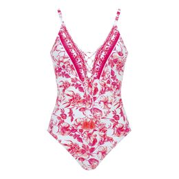 Olympia Badeanzug Damen Gr&ouml;&szlig;e L pink / rosa / wei&szlig;
