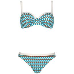 Sunflair Bikini Damen Gr&ouml;&szlig;e XXL t&uuml;rkis / kastanienbraun / wei&szlig;
