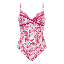 Olympia Badeanzug Damen Gr&ouml;&szlig;e S apricot / pink / dunkelpink / wei&szlig;