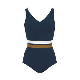 Sunflair Badeanzug Damen Gr&ouml;&szlig;e XXL navy / karamell / wei&szlig;