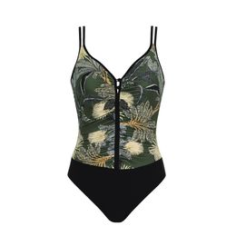 Sunflair Badeanzug Damen Gr&ouml;&szlig;e S beige / dunkelgr&uuml;n / schwarz / wei&szlig;