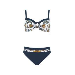 Sunflair Bikini Damen Gr&ouml;&szlig;e XXL navy / cognac / dunkelbraun / wei&szlig;