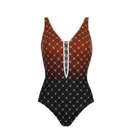 Sunflair Badeanzug Damen Gr&ouml;&szlig;e XXL weinrot / schwarz / wei&szlig;