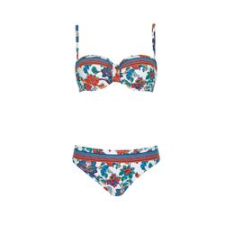 Olympia Bikini Damen Gr&ouml;&szlig;e L blau / orange / karminrot / wei&szlig;