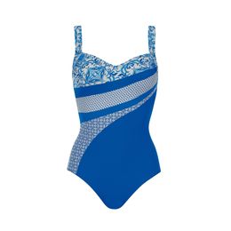 Sunflair Badeanzug Damen Gr&ouml;&szlig;e XXL azur / himmelblau / wei&szlig;
