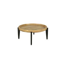 ByLiving Couchtisch MILA in Mangoholz/Schwarz - (D) 75 x (H) 34 cm | Gr.: onesize