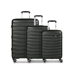 Bench Paris 4 Rollen Kofferset 3-teilig mit Dehnfalte in black | Gr.: onesize