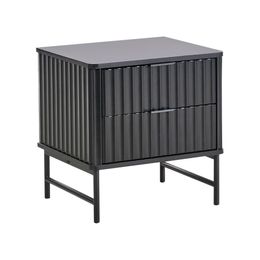 Beliani Nachttisch GLASTONBURY in Schwarz - (W) 48 x (H) 50 x (L) 40 cm | Gr.: onesize