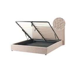 Beliani Doppelbett LAVAUR in Beige - (W) 183 x (H) 100 x (L) 220 cm | Gr.: onesize