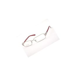 Fossil Brillengestell aus Metall/Leder in Silber/Rot | Gr.: onesize
