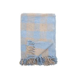 Bloomingville Decke LARGS Hellblau Karo Muster 160x130 cm | Gr.: onesize