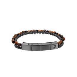 Police Herrenarmband Edelstahl mit Tigerauge Double Impact Mehrfarbig | Gr.: onesize
