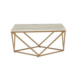 Beliani Couchtisch MALIBU in Beige/Gold - (W) 80 x (H) 41 x (L) 80 cm | Gr.: onesize