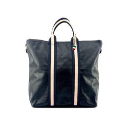 Florence Cityrucksack Leder, Canvas schwarz, blau, beige ca. 43cm | Gr.: onesize