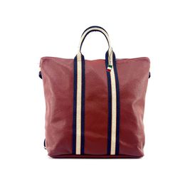 Florence Cityrucksack Leder, Canvas rot, blau, beige ca. 43cm | Gr.: onesize