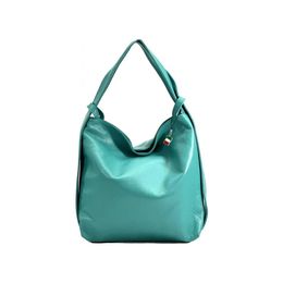 Florence Schultertasche, Cityrucksack Leder türkis ca. 40cm | Gr.: onesize