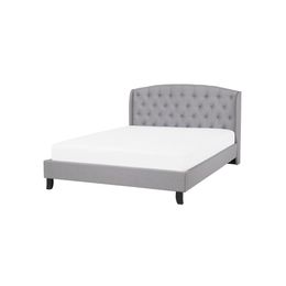 Beliani Doppelbett BORDEAUX in Grau/Schwarz - (W) 149 x (H) 106 x (L) 221 cm | Gr.: onesize