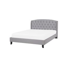 Beliani Doppelbett BORDEAUX in Grau/Schwarz - (W) 169 x (H) 106 x (L) 221 cm | Gr.: onesize
