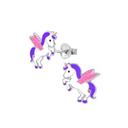schmuck23 Ohrringe 925 Silber Einhorn in Lila | Gr.: onesize